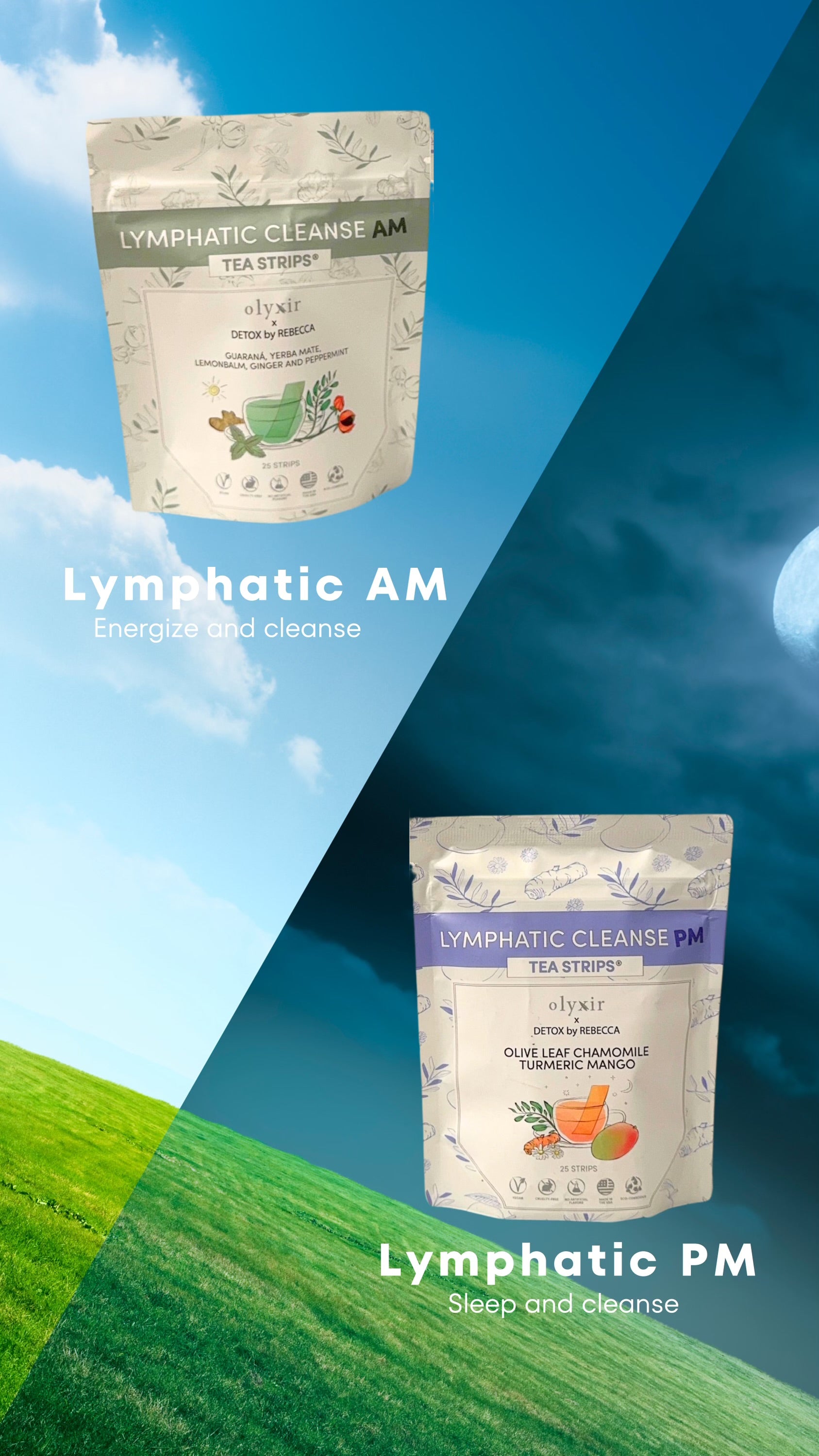 Lymphatic Wellness Duo: AM & PM Tea Strips Bundle – Olyxir